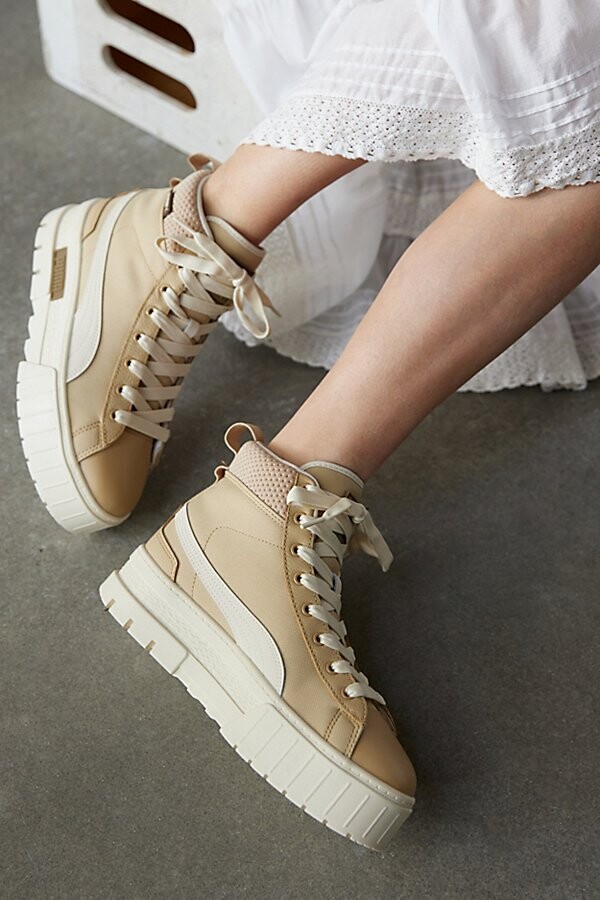 Puma Mayze Safari Mid Sneaker in Sand Dune/Alpine Snow - ShopStyle