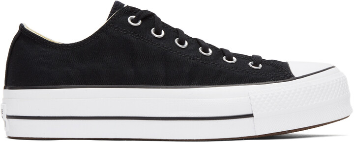 Converse Black Chuck Taylor All Star Lift Low Sneakers - ShopStyle