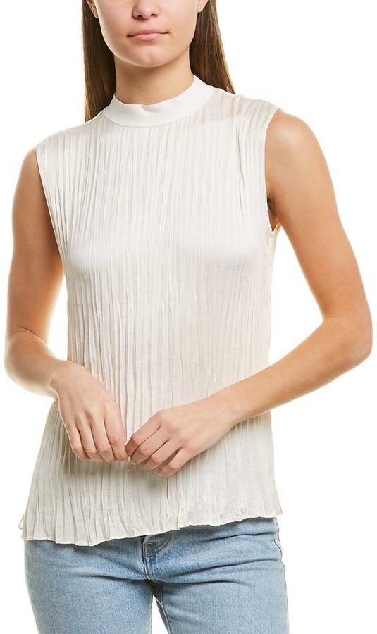 Vince Rib Mock Neck Shell Tank - ShopStyle Sleeveless Tops