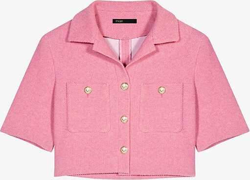 Maje Womens Roses Vapela Cropped Relaxed-fit Stretch-tweed Jacket ...