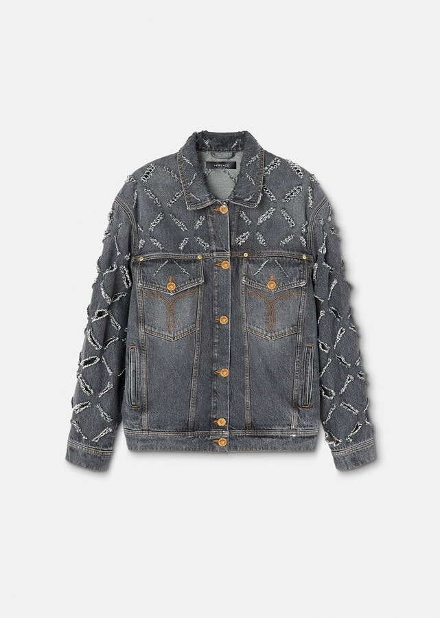Versace Slashed Denim Jacket - ShopStyle