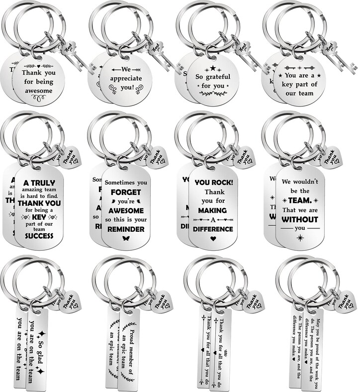 Kathfly 24 Pcs Office Appreciation Keychains Motivational Coworker ...