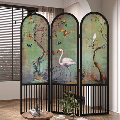 A Bestiary Living Vintage Solid Wood Folding Screen Room Divider ...