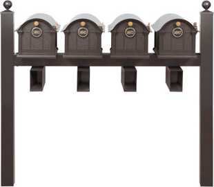 Whitehall Products Balmoral Quad Mount Mailbox /w/ Ball Finials ...