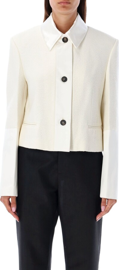 Ferragamo Short Jacket With Satin Inserts - ShopStyle