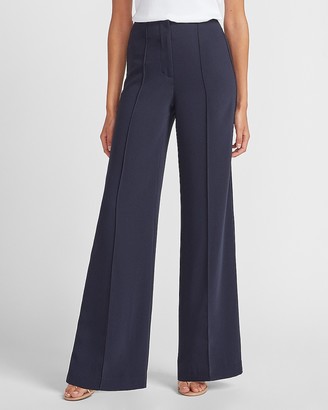 Express High Waisted Satin Seamed Wide Leg Pant - ShopStyle