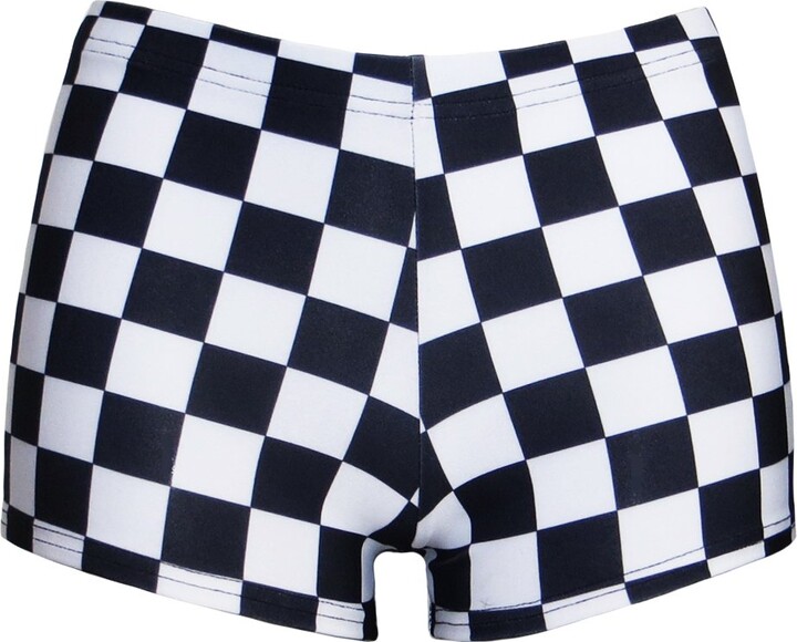 Insanity Clothing Monochrome Chequered Chess Board Printed Shorts Hot ...