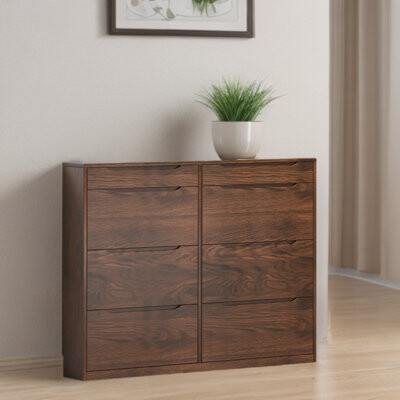 LORENZO Tipper Shoe Cabinet With Drawer Ultra-thin Simple 42 Pair Solid ...