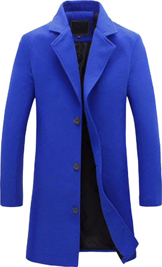 Generic Coats For Men Uk Mens Trench Coat Slim Fit Notched Collar OvercoatMens Trench Coat Slim ...