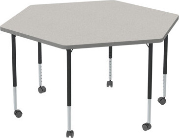 Learniture Structure Series Adjustable Height Hexagon Activity Table ...