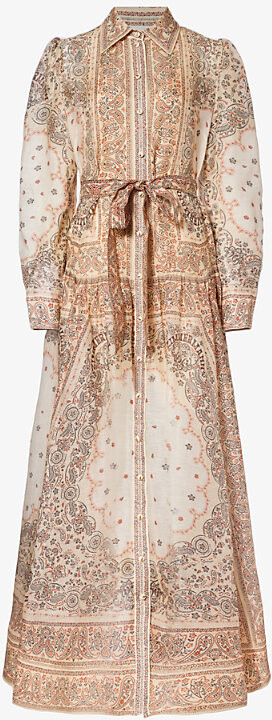Zimmermann Womens Cream Bandana atchmaker Print-embellished Linen and ...