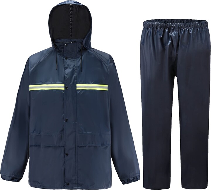 Btmpmcs Mens Waterproof Raincoat Work Wear Lightweight 2 Pieces ...