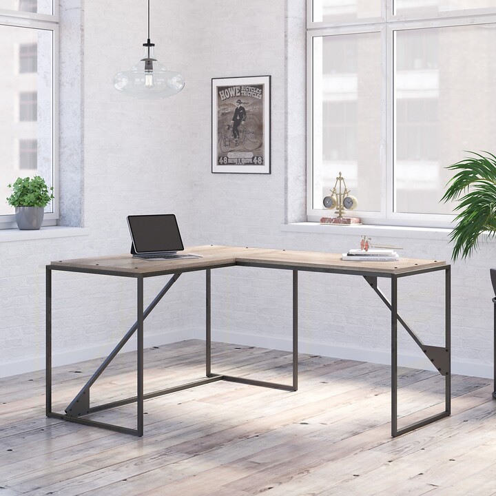 Bush Furniture Refinery 50W L Shaped Industrial Desk - ShopStyle