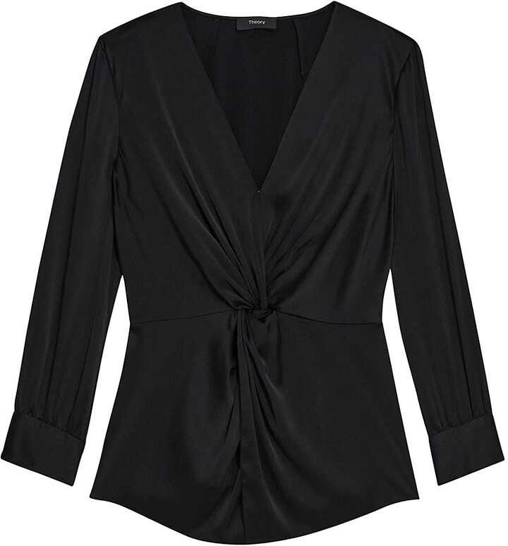 Theory Twist-Front Blouse - ShopStyle