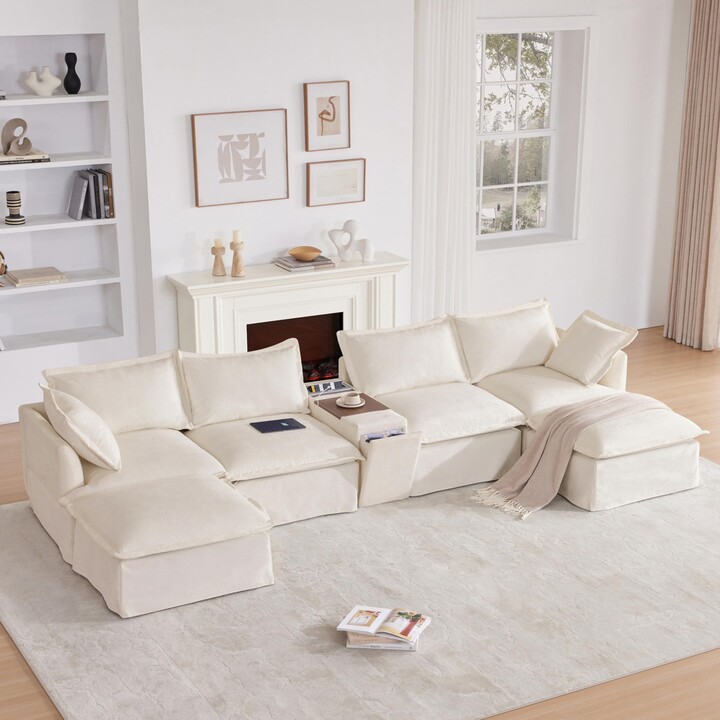 Eafurn U Shaped Oversized Sectional Sofa Cloud Couches for Living Room ...