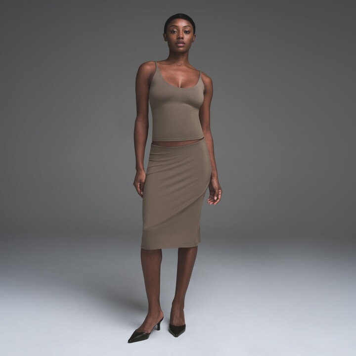 SKIMS Smooth Layers Midi Skirt | Truffle - ShopStyle