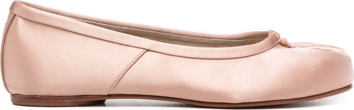 Maison Margiela Satin Tabi-Toe Ballerina Shoes - ShopStyle Ballet Flats