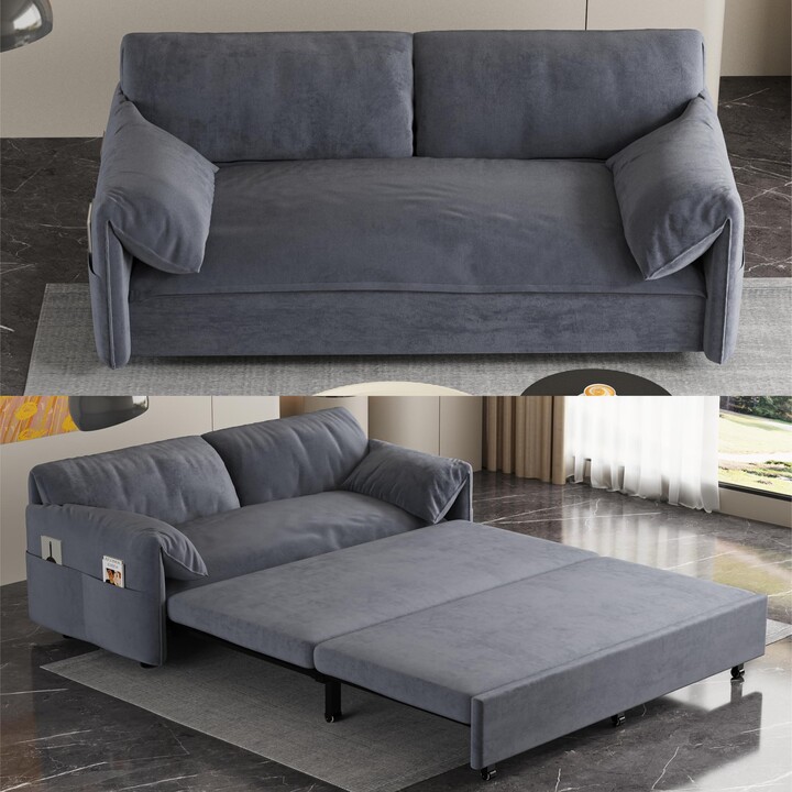 ERYE Queen Size Sleeper Sofa Bed Oversized Convertible 3 in 1 Loveseat ...