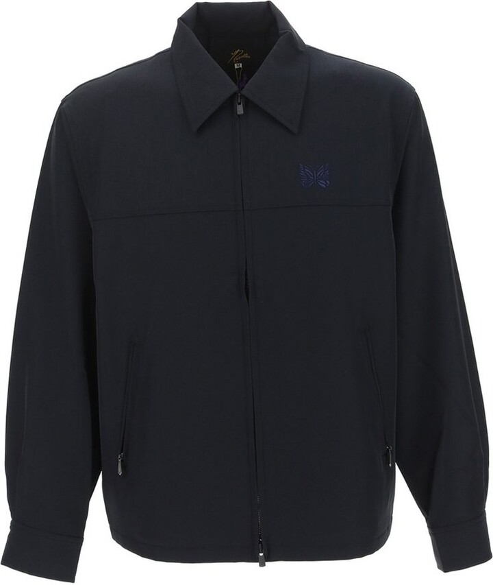 Needles Logo-Embroidered Front Zip Shirt Jacket - ShopStyle