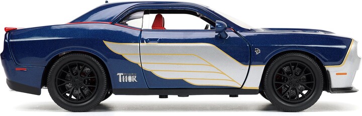 Diecast Model Jada 2015 Dodge Challenger SRT Hellcat Dark Blue with Graphics and Red Interior ...