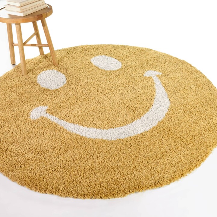 Balta Mod-Tod Smiley Face Emoji Kids Shag Area Rug - 5'3" Round - ShopStyle