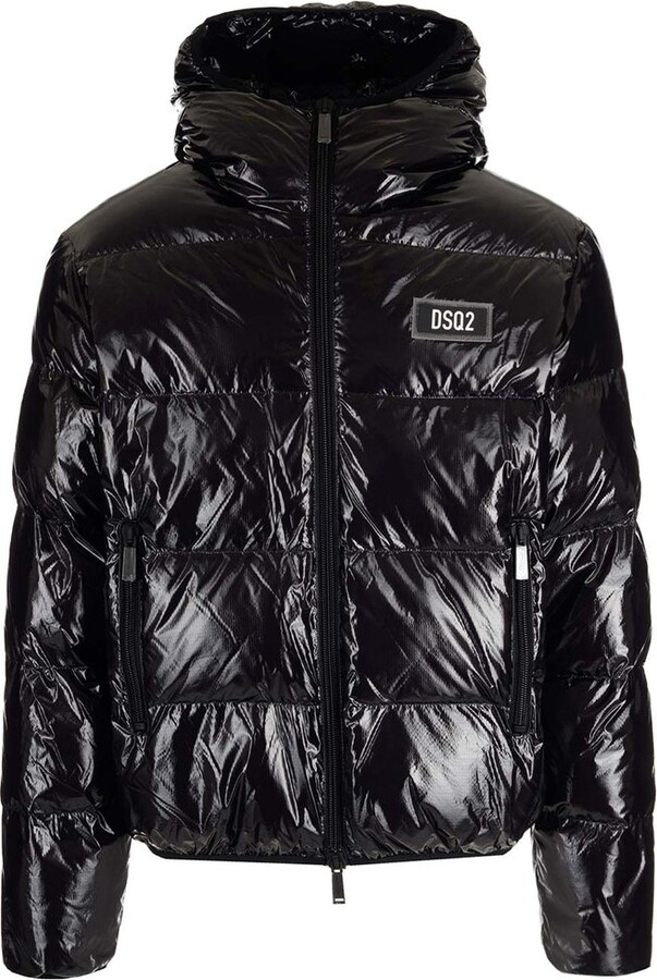 DSQUARED2 Logo Patch Hooded Puffer Jacket - ShopStyle