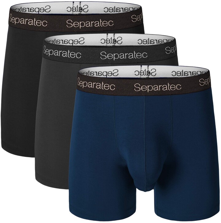 Separatec Men's 3 Pack Micro Modal Separate Pouches Comfort Fit Boxer ...
