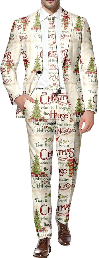 Luadnysin Xmas Suits Men Christmas Outfits For Men Christmas Printed ...