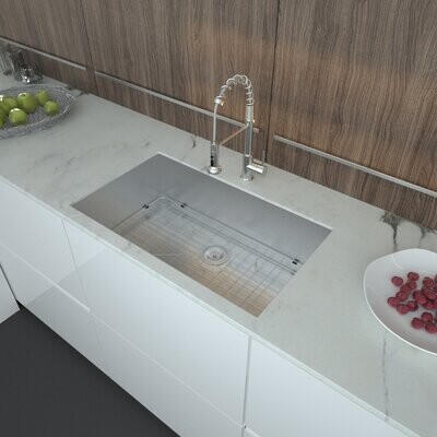 JUNTOSO 32 Inch Stainless Steel Kitchen Sink Undermount Ledge ...