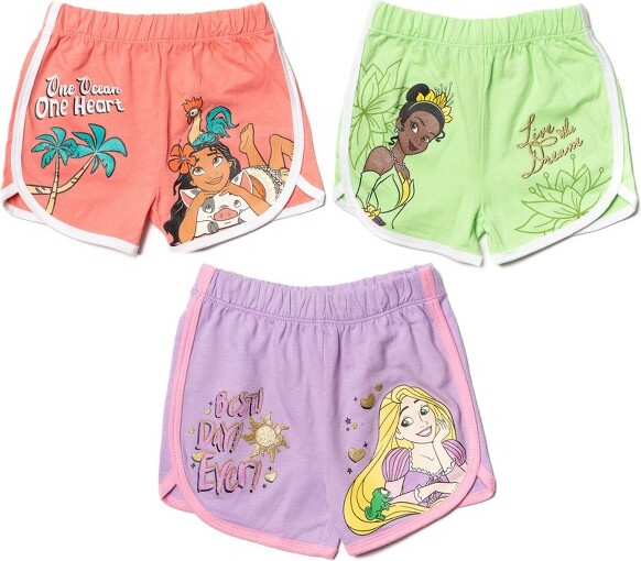 Disney Princess Tiana Rapunzel Moana Big Girls French Terry 3 Pack ...