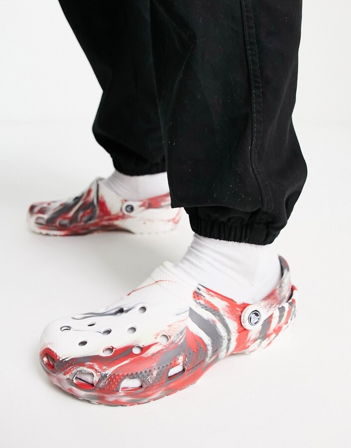 Crocs Classic clogs in red marble - ShopStyle Slip-ons & Loafers