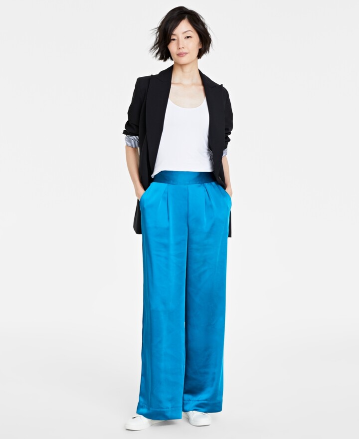 On 34th Women's Satin Wide-Leg Pajama Pants, Created for Macy's - ShopStyle