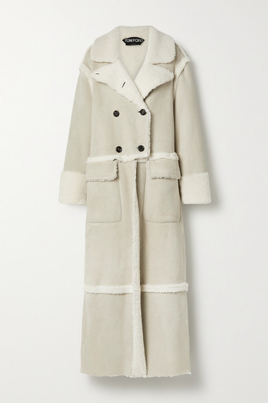 Tom Ford Double-breasted Shearling Coat - Ivory - ShopStyle
