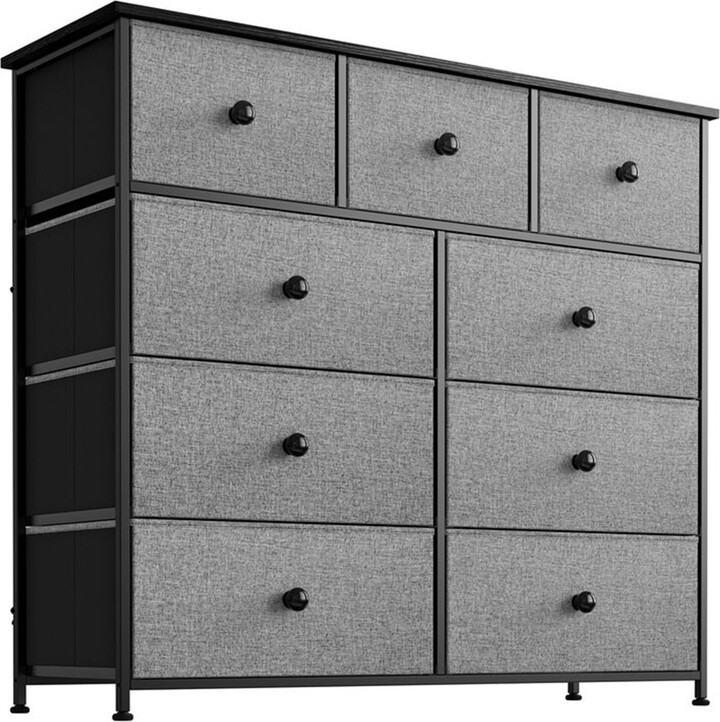 REAHOME 9 Drawer Steel Frame Bedroom Storage Organizer Chest Dresser ...