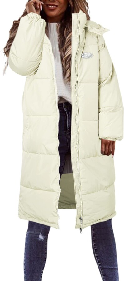 Pianshanzi Women's Long Winter Jacket with Hood Lined Winter Parka ...