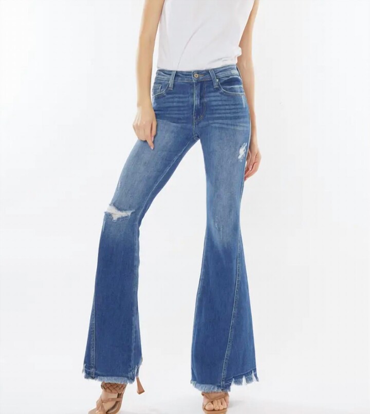 Kancan Bali High Rise Super Flare Jeans In Medium Wash - ShopStyle