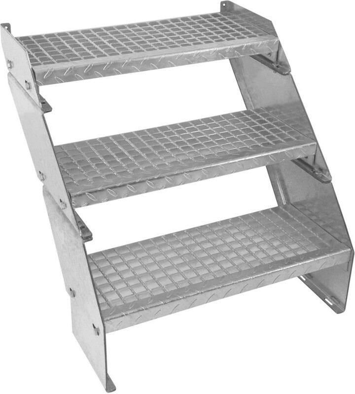 Monstershop Adjustable 3 Section Galvanised Staircase - 600mm Wide ...