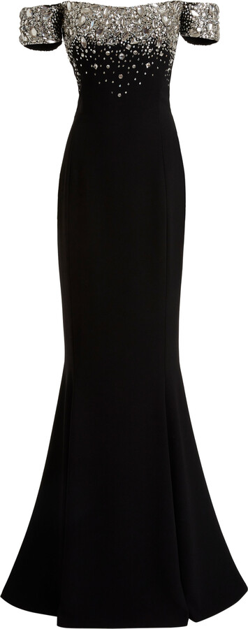 ZUHAIR MURAD Off-The-Shoulder Stone-Embroidered Dress - ShopStyle