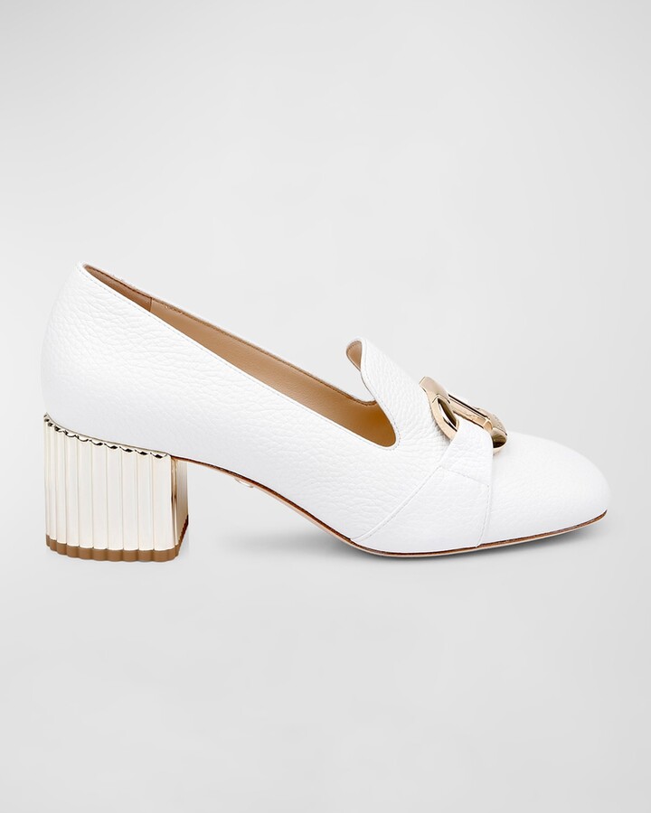 DEE OCLEPPO Michelle Leather Buckle Loafer Pumps - ShopStyle Heels