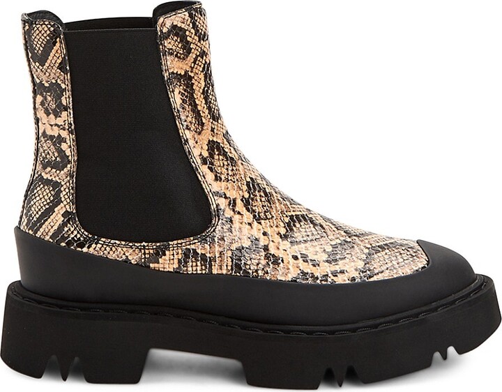 Aquatalia Holly Snake-Print Leather Pull-On Hiking Boots - ShopStyle