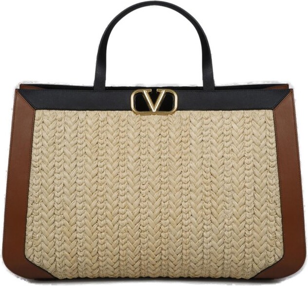 Valentino VLogo Signature Raffia Top Handle Bag - ShopStyle