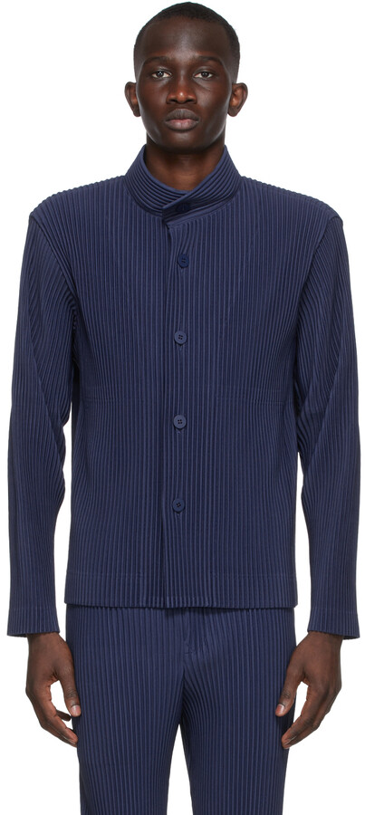Homme Plissé Issey Miyake Blue Tailored Pleats 1 Jacket - ShopStyle ...