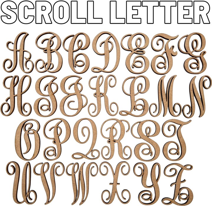 Etsy Large - 12" Thru 22" | Scroll Monogram Cursive Style Letters ...
