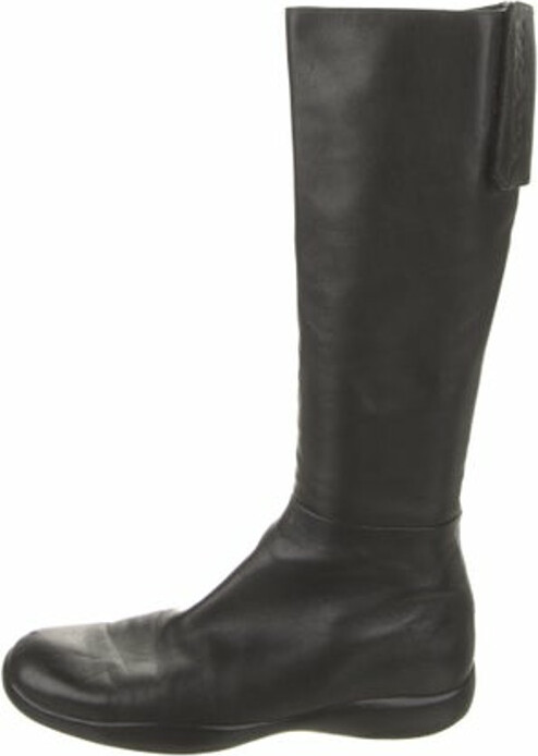 Prada Linea Rossa Leather Riding Boots - ShopStyle