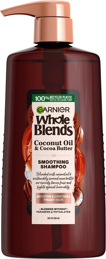 Garnier Whole Blends Smoothing Pump Shampoo with Coconut Oil Extracts ...