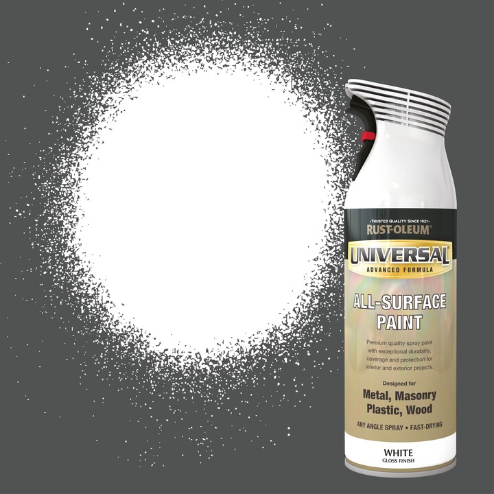 Rust-Oleum White Gloss Universal All-Surface Spray Paint 400ml White ...