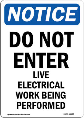 SignMission Do Not Enter Live Electrical Work Sign - ShopStyle Desks
