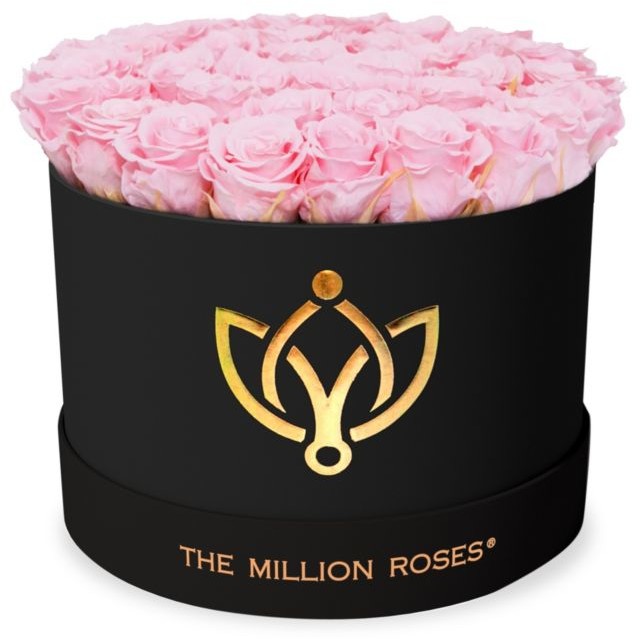 The Million Roses Premium Box Collection Roses in Black Round Box ...