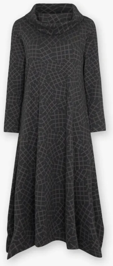 Sahara Grid Layer Dress in Charcoal/Sable - ShopStyle