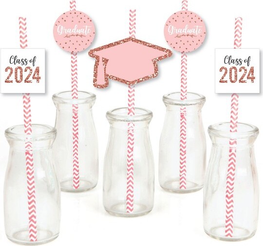 Big Dot of Happiness Rose Gold Grad - Paper Straw Decor - 2024 ...
